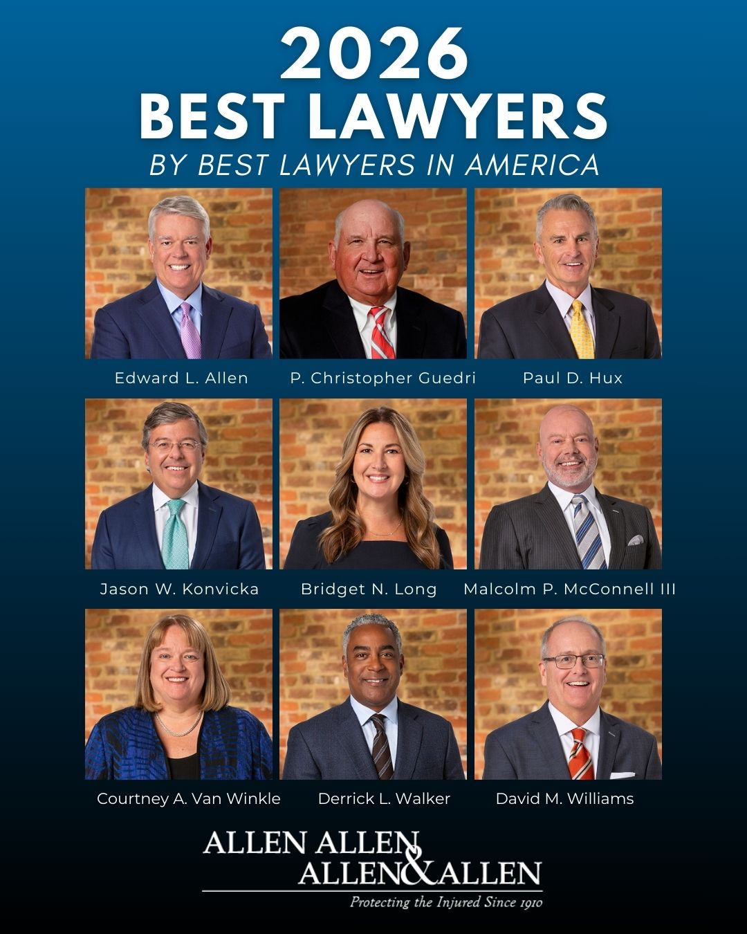 Nine Allen & Allen Attorneys named to Best Lawyers® in America 2026 ...